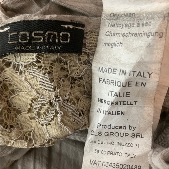 Cosmo | Tops | Cosmo Tan Lace Back Textured Washed | Poshmark
